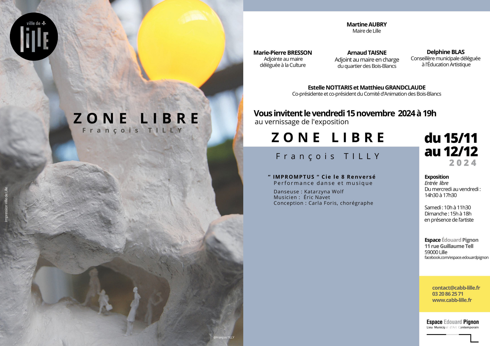 ZONE LIBRE – Vernissage d’exposition accompagné de la performance ...